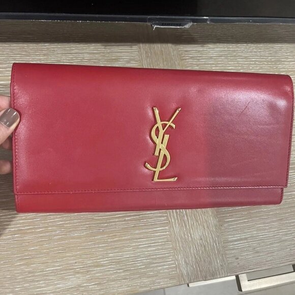 Yves Saint Laurent | Bags | Ysl Red Cassandre Clutch | Poshmark